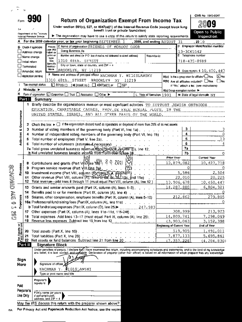 Fillable Online For the 2009 calendar year, or tax year beginning ...