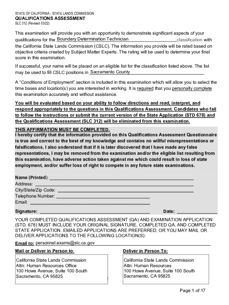 Fillable Online STATE OF CALIFORNIA - STATE LANDS COMMISSION ...