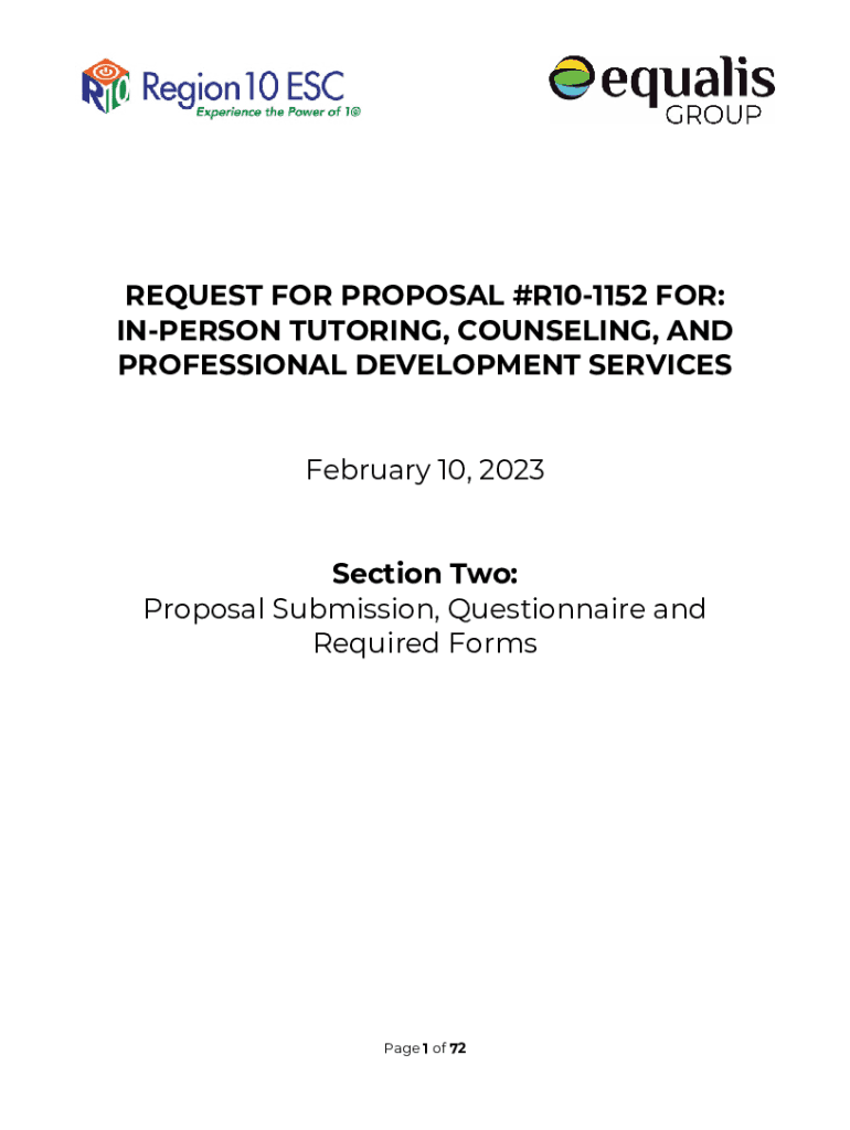 Fillable Online RFP # R10-1152 In-Pers Fax Email Print - pdfFiller