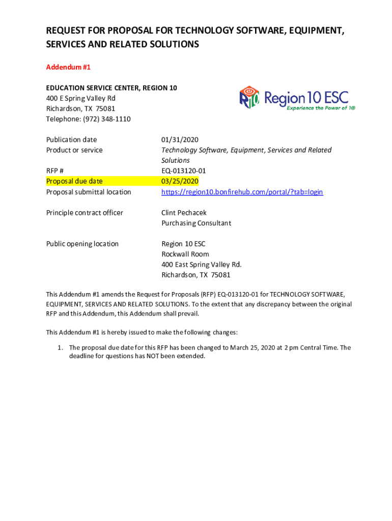 Fillable Online Addendum #1 to Request for Proposals (RFP) for Smart ...
