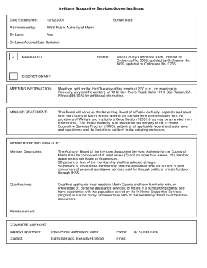 Fillable Online In-Home Supportive Services Governing Board Fax Email Print - pdfFiller