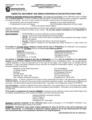 Fillable Online Asbestos Abatement Notification Form Fax Email Print ...