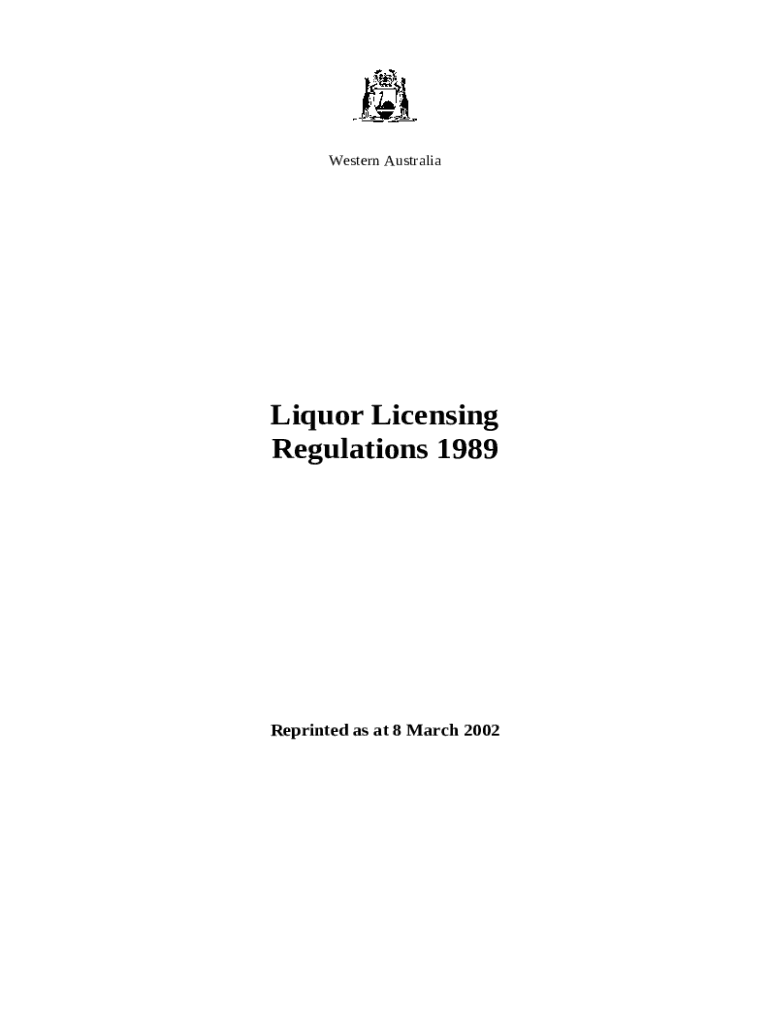 Amendments to the Liquor Control Regulations Doc Template | pdfFiller