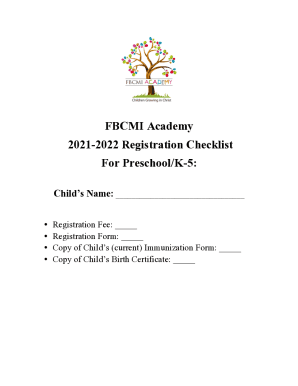 Fillable Online Registration Form WEEKDAY PRESCHOOL AND ... Fax Email Print - pdfFiller