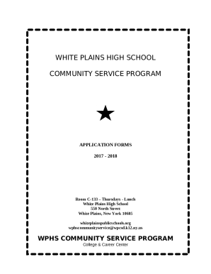 Community Service Program - White Plains High School Doc Template ...