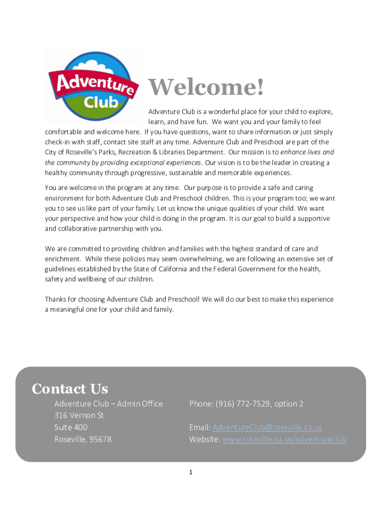 Fillable Online 4 Ways Summer Adventure Club Is Great for Children and ...