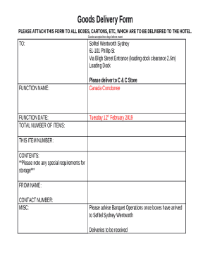 PLEASE ATTACH THIS TO ALL BOXES, CARTONS, ETC WHICH ARE TO BE DELIVERED TO THE HOTEL Doc ...