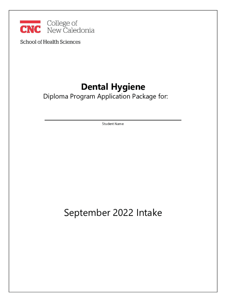 Fillable Online Dental Hygiene Diploma from College of New Caledonia ...