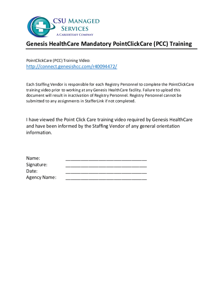 Fillable Online PointClickCare: Cloud-Based Healthcare Software ...