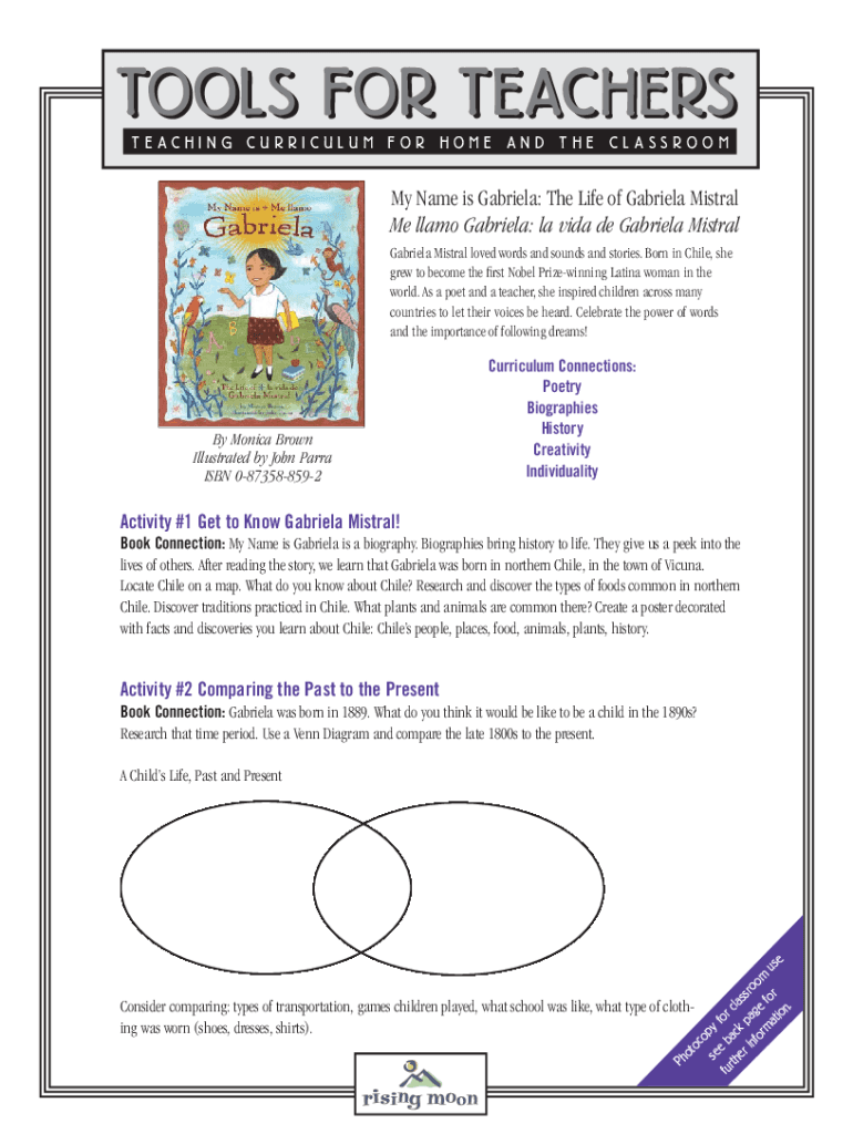 Fillable Online The Life of Gabriela Mistral / Me llamo Gabriela: la ...
