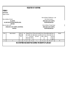 Fillable Online OVERTIME REGISTER FORM NO - Labotek Fax Email Print ...