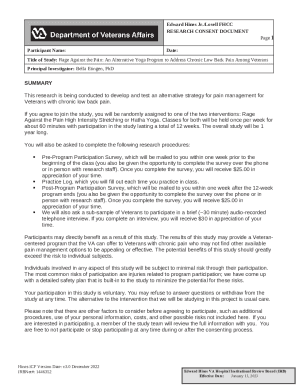 Fillable Online VA Health Care System Research Consent Form Fax Email ...