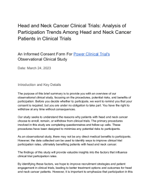 Fillable Online Informed consent in oncology clinical trials: A Brown ...