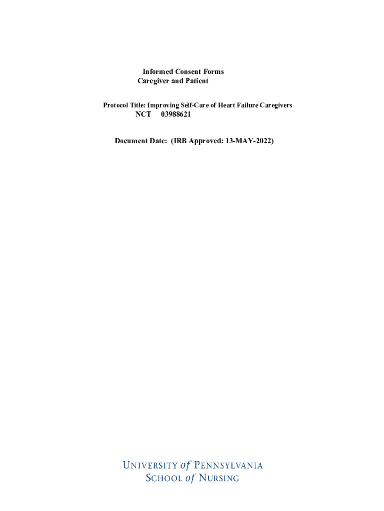 Fillable Online Informed Consent Forms Caregiver and Patient NCT ...