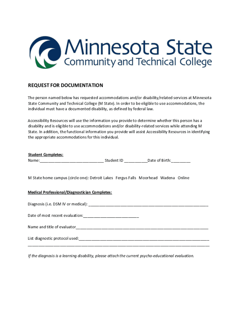 Fillable Online Request for Documentation Form Fax Email Print - pdfFiller