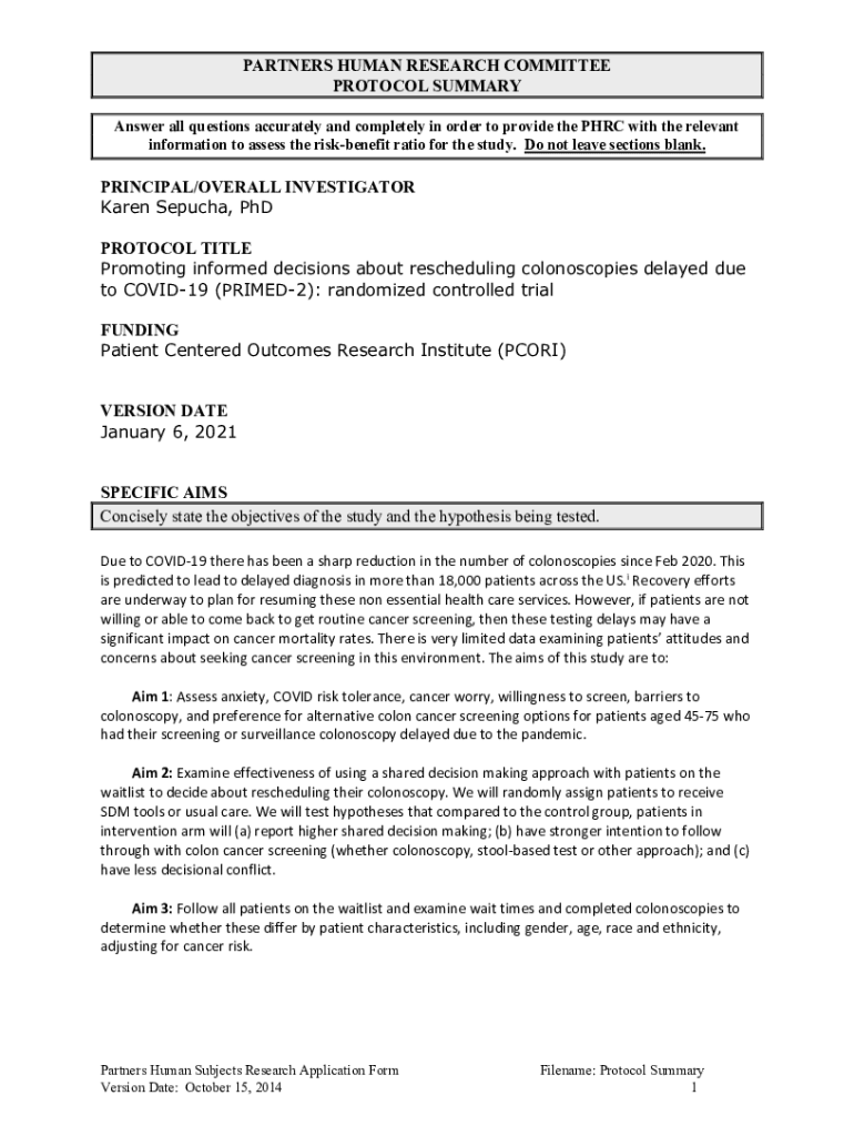 Fillable Online 0 COVER PAGE Combined Study Protocol and Statistical ...