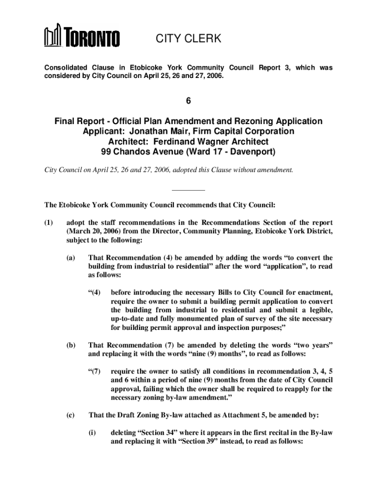 Fillable Online Toronto Official Plan Fax Email Print - pdfFiller