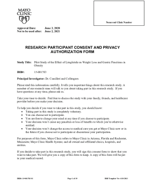 Fillable Online Participant Informed Consent Form and Authorization to ... Fax Email Print ...