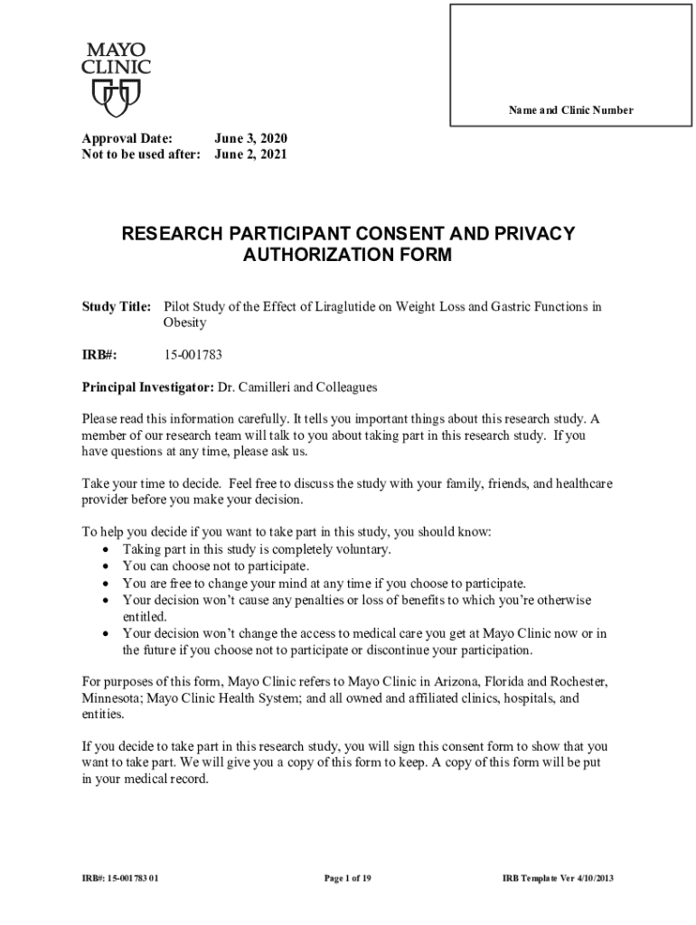 Fillable Online Participant Informed Consent Form and Authorization to ... Fax Email Print ...