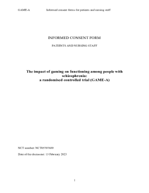 Fillable Online INFORMED CONSENT FORM The impact of gaming on ... Fax Email Print - pdfFiller
