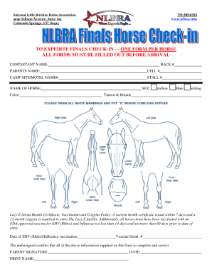 Fillable Online ONE FORM PER HORSE ALL FORMS MUST BE FILLED ... Fax ...