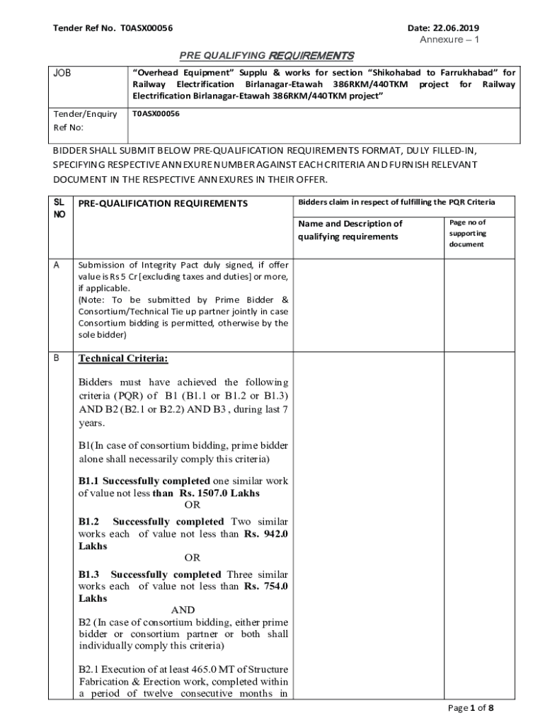 Fillable Online Pre-Qualification of General Contractors - Tender ...
