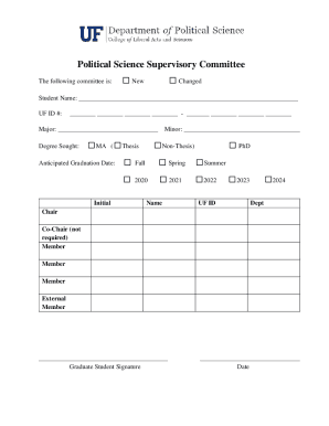 Fillable Online polisci ufl Supervisory-Committee-Form.pdf Fax Email ...