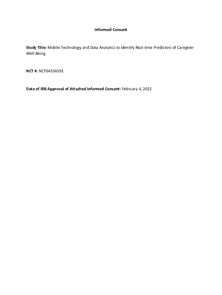 Fillable Online Informed Consent Study Title: Mobile Technology and ...