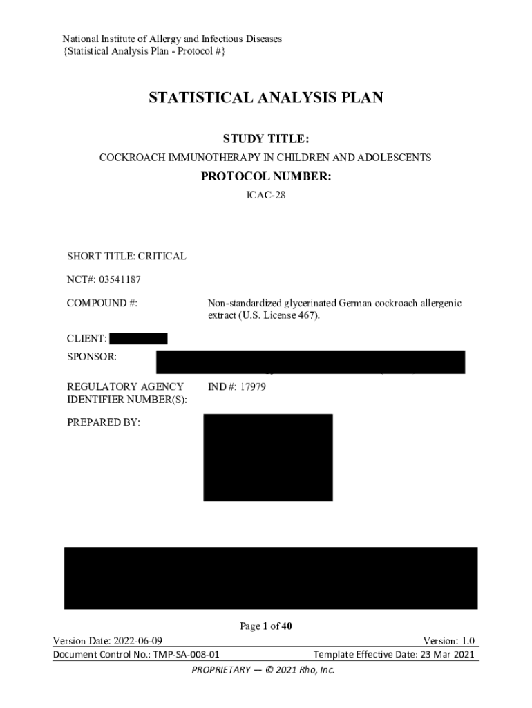 Fillable Online statistical analysis plan for a recursive two-stage ...