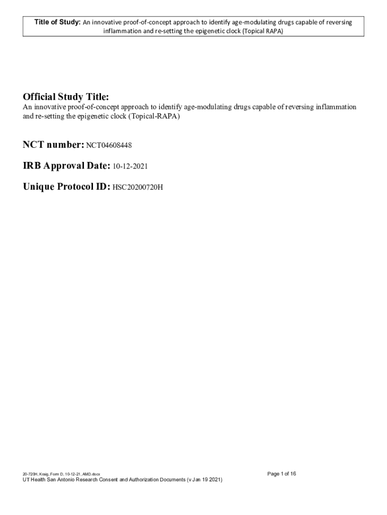 Fillable Online Rapamycin Topical Ointment in Aging and Epigenetics and ...