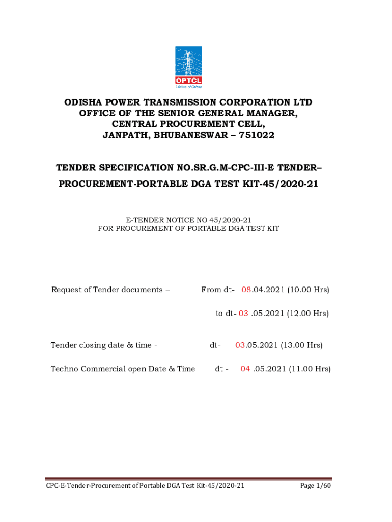 Fillable Online OPEN TENDER NOTIFICATION FOR RATE CONTRACT ... Fax ...