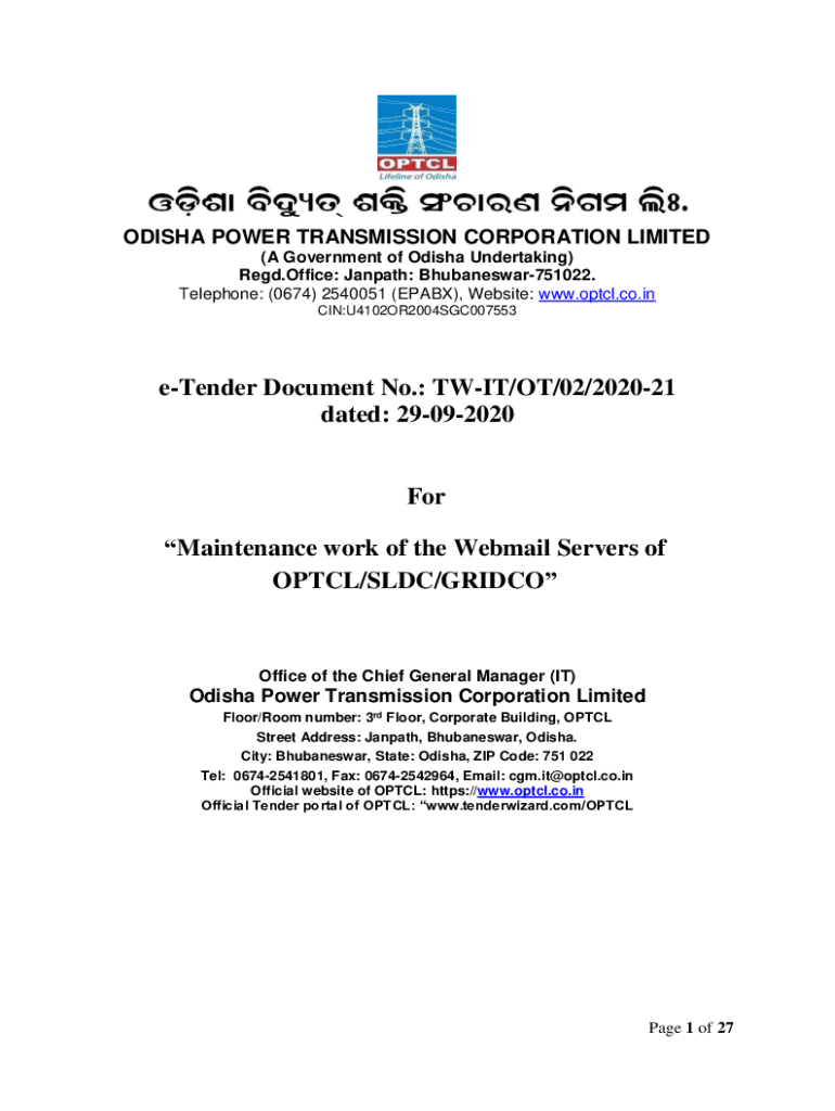 Fillable Online (A Government of Odisha Undertaking) Regd.Office Fax ...