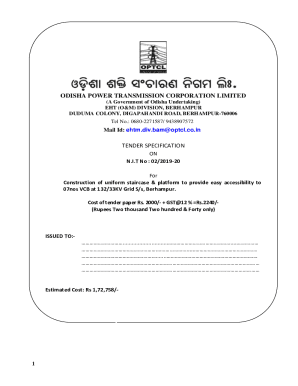 Fillable Online EHT (O&M) DIVISION, BERHAMPUR Fax Email Print - pdfFiller