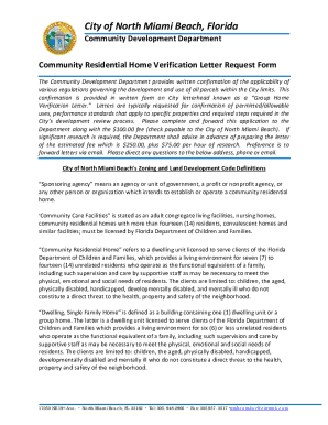 Fillable Online Community Residential Home Verification Letter Request ...