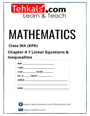 Fillable Online Class 9 Maths Notes for KPK Boards (Guide, Key Book ...