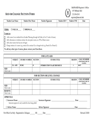 Fillable Online add or change section form Fax Email Print - pdfFiller