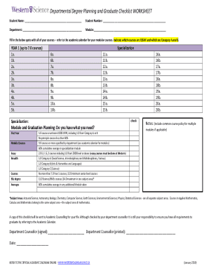 Fillable Online Departmental Degree Planning and Graduate Checklist ...