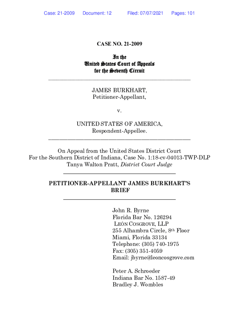 Fillable Online CASE NO. 21-2009 In the United States Court of Appeals ...