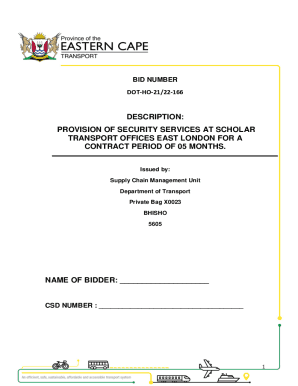 Fillable Online provision of security services at scholar transport offices ... Fax Email Print ...