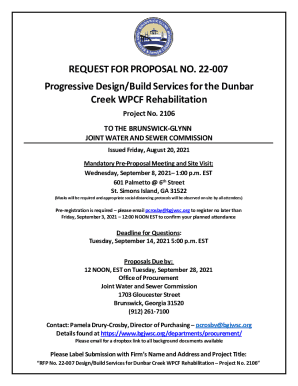 Fillable Online REQUEST FOR PROPOSAL NO. 22-007 Progressive Design ...