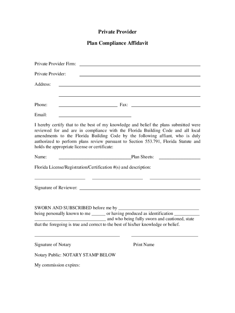 Fillable Online Private Provider Affidavit- post wrkshp non-legal format.d. Fax Email Print ...