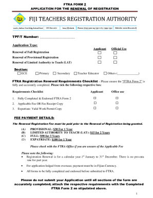 Ftra Renewal Form - Fill Online, Printable, Fillable, Blank | pdfFiller
