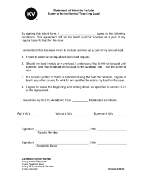 Fillable Online By signing this intent form, I agree to the following ...