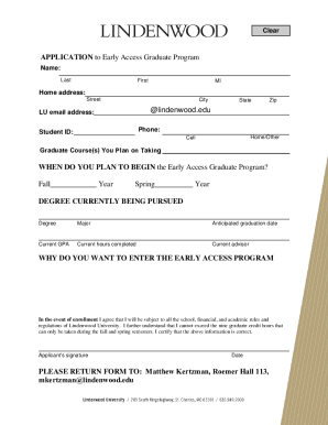 Fillable Online Early Access Graduation Program Application Fax Email Print - pdfFiller