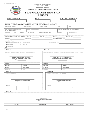 Fillable Online Application for Building Permit San Pablo City Fax ...