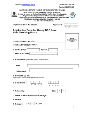 Fillable Online Application form for Group B&C Non Teaching Level.docx ...