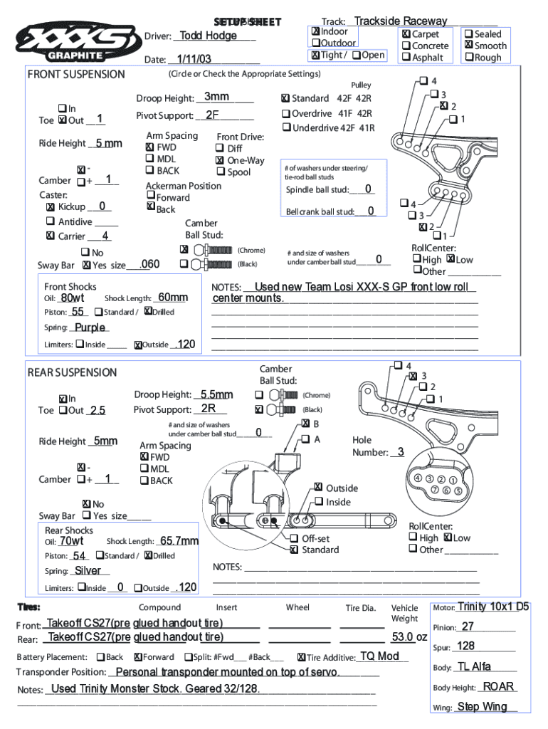 Fillable Online FRONT SUSPENSION REAR SUSPENSION Fax Email Print ...