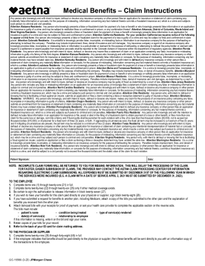 Fillable Online Aetna - JPMorgan Chase - Medical Benefits Request Claim ...