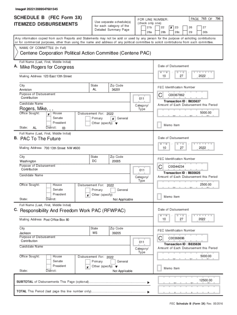 Fillable Online SCHEDULE B (FEC Form 3X) ITEMIZED ... Fax Email Print ...