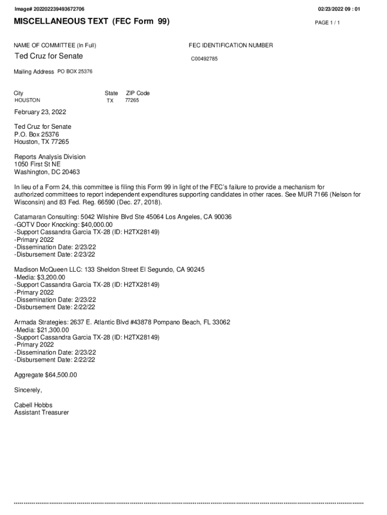 Fillable Online Ted Cruz for Senate Fax Email Print - pdfFiller